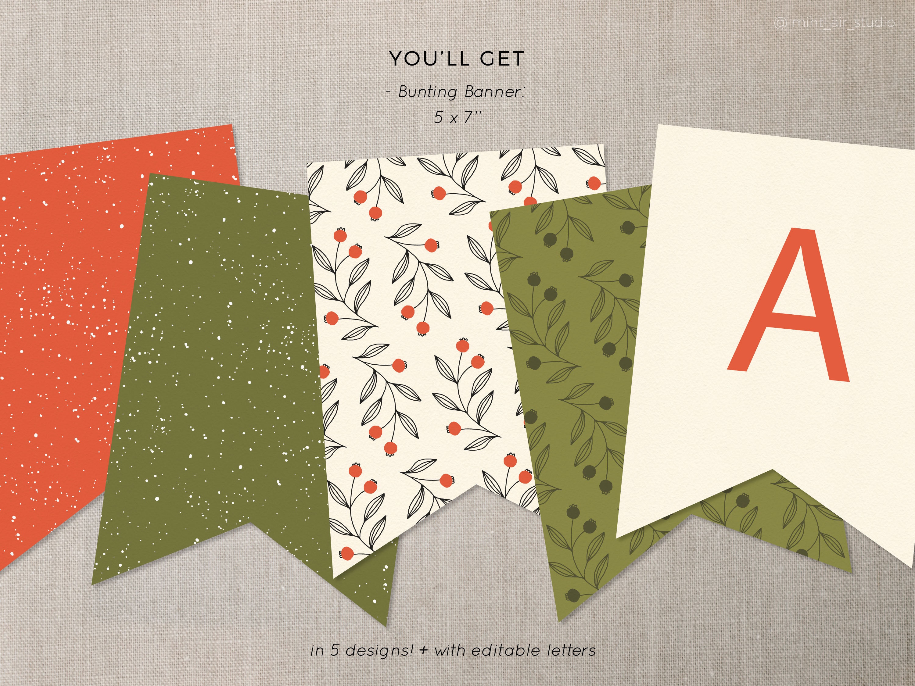 Digital Editable Bunting Banner, DIY Printable Decorations for a ...