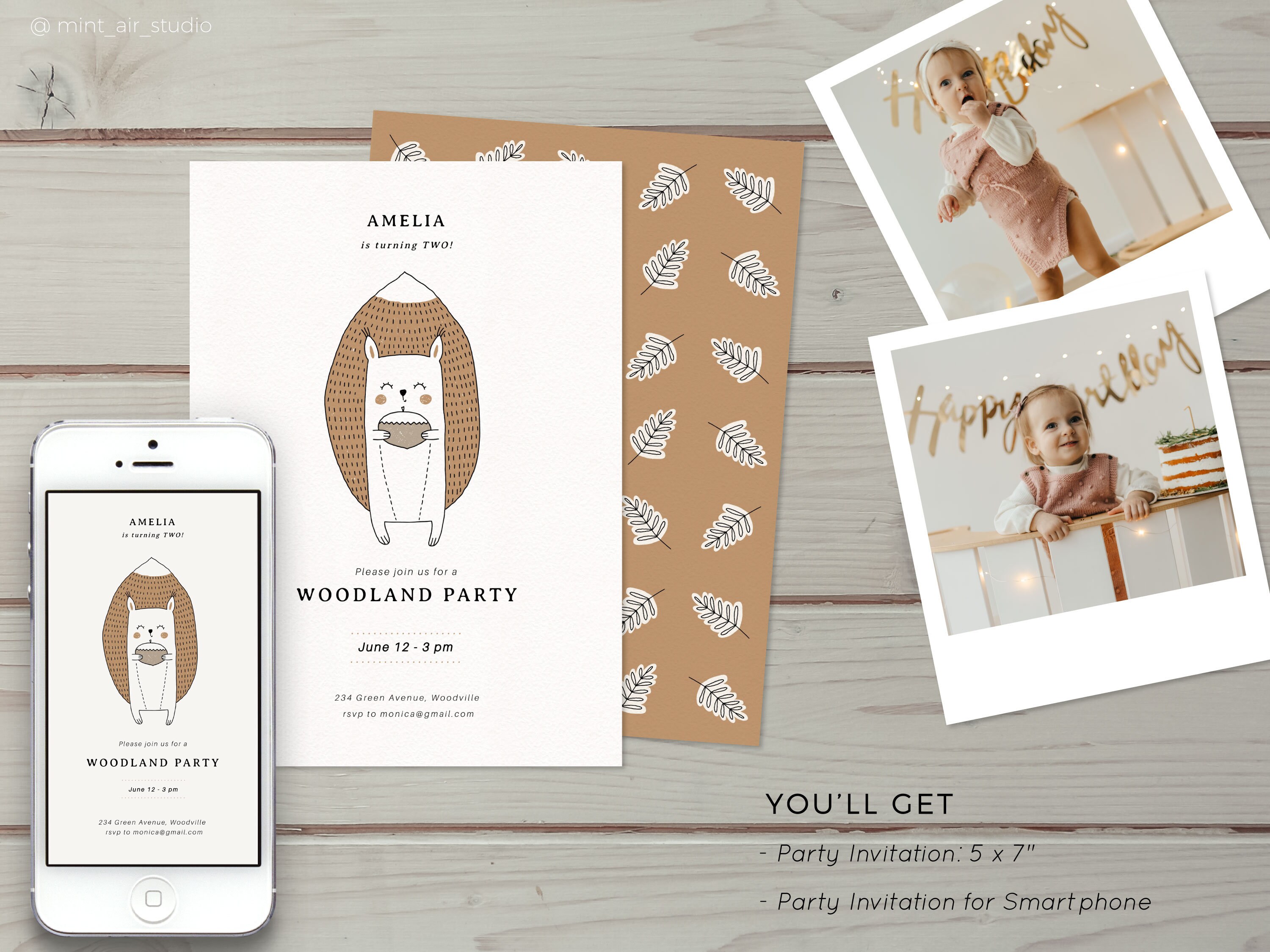 Digital Editable Woodland Party Package, Printable Animal Decorations ...