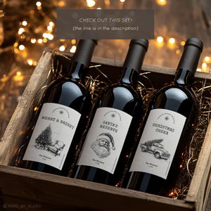 Custom Christmas Wine Bottle Label, Holiday Wine Lover Gift (digital ...
