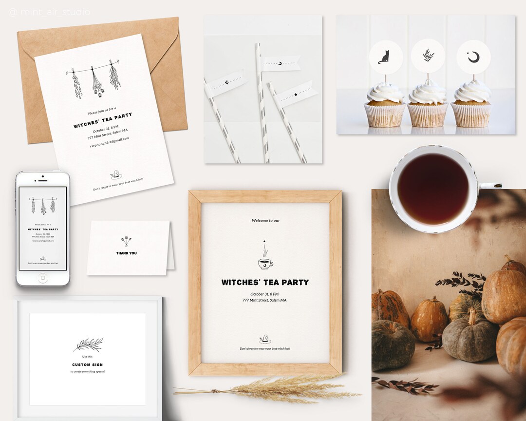 Digital Editable Halloween Party Package, Printable Decorations Set ...