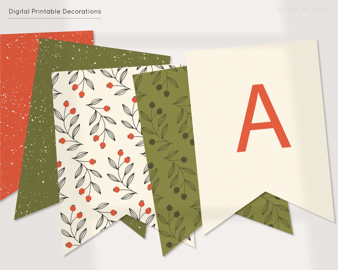 Digital Editable Bunting Banner, DIY Printable Decorations for a ...