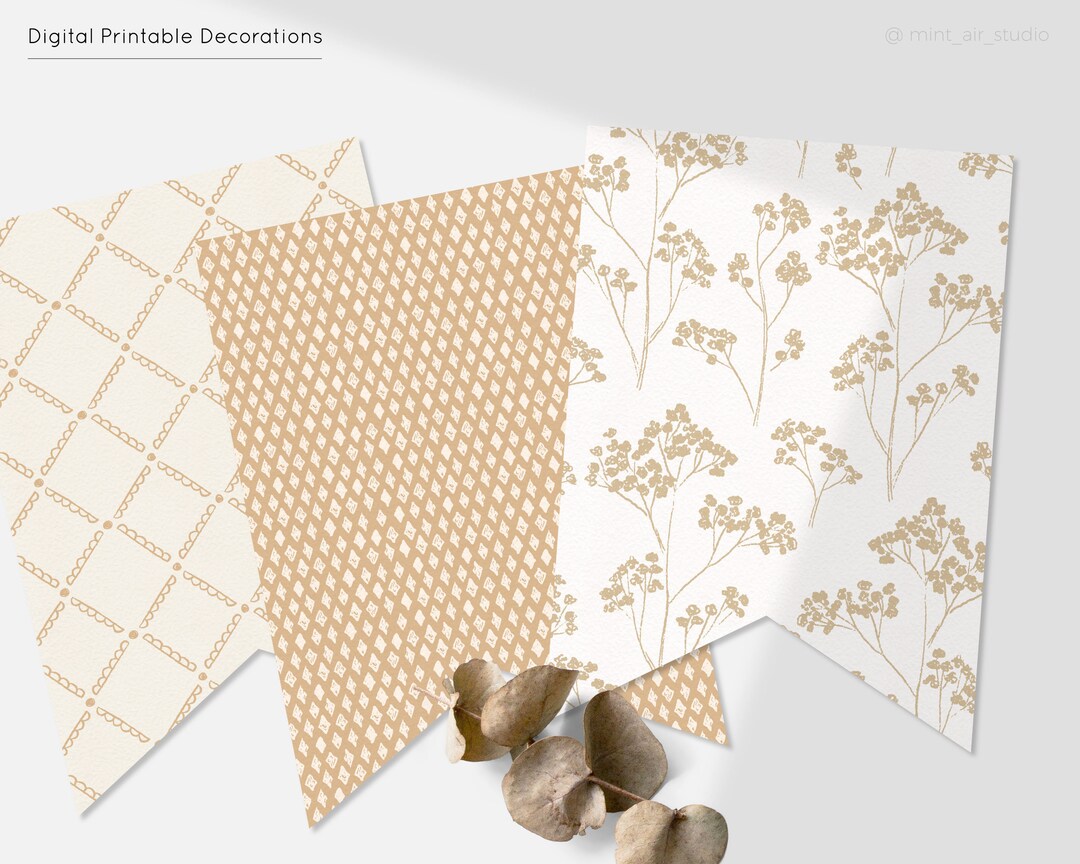 Digital Editable Bunting Banner Template, DIY Printable Decorations for ...