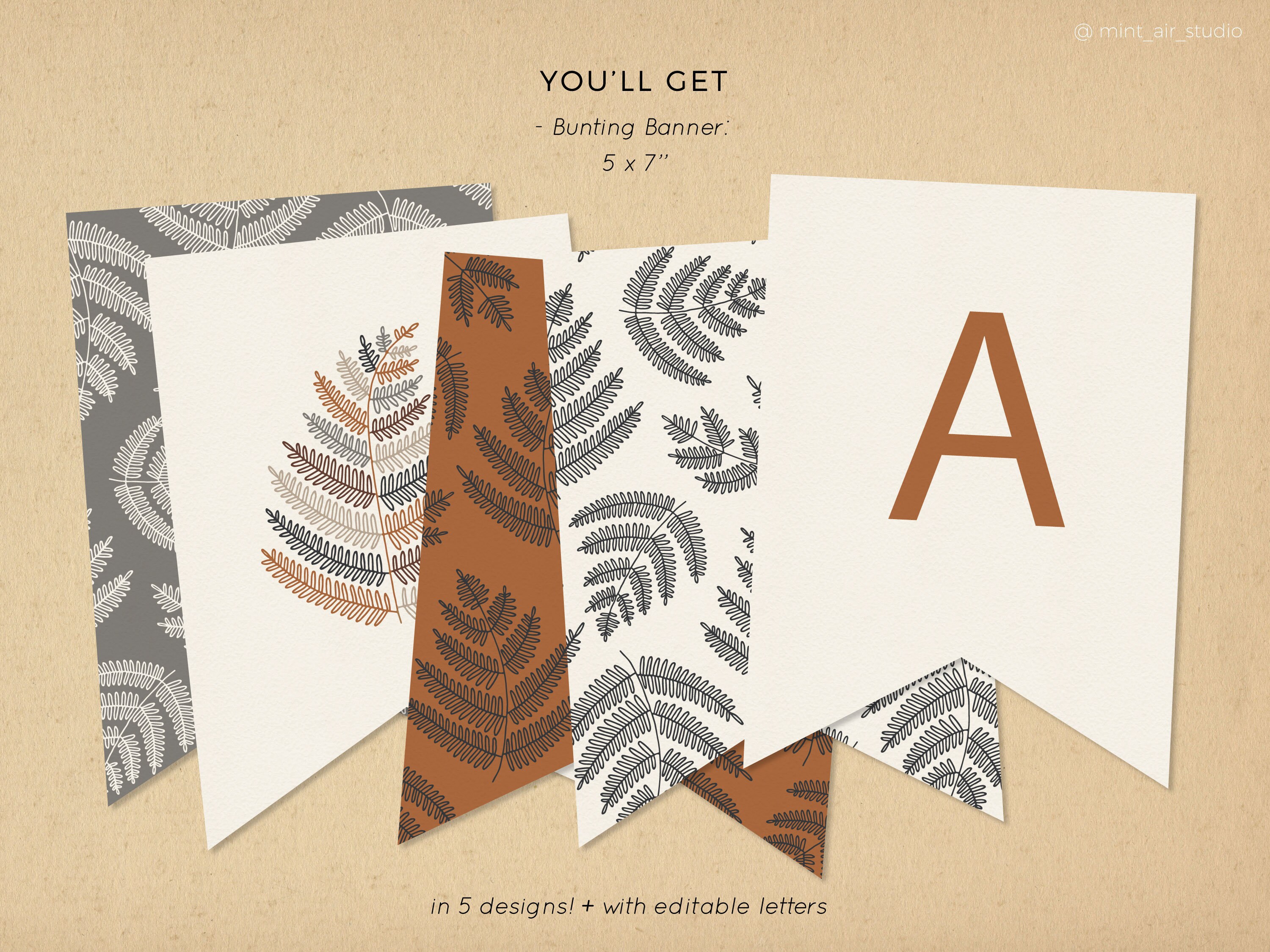 Digital Editable Bunting Banner, Printable Decorations for a Fall or ...