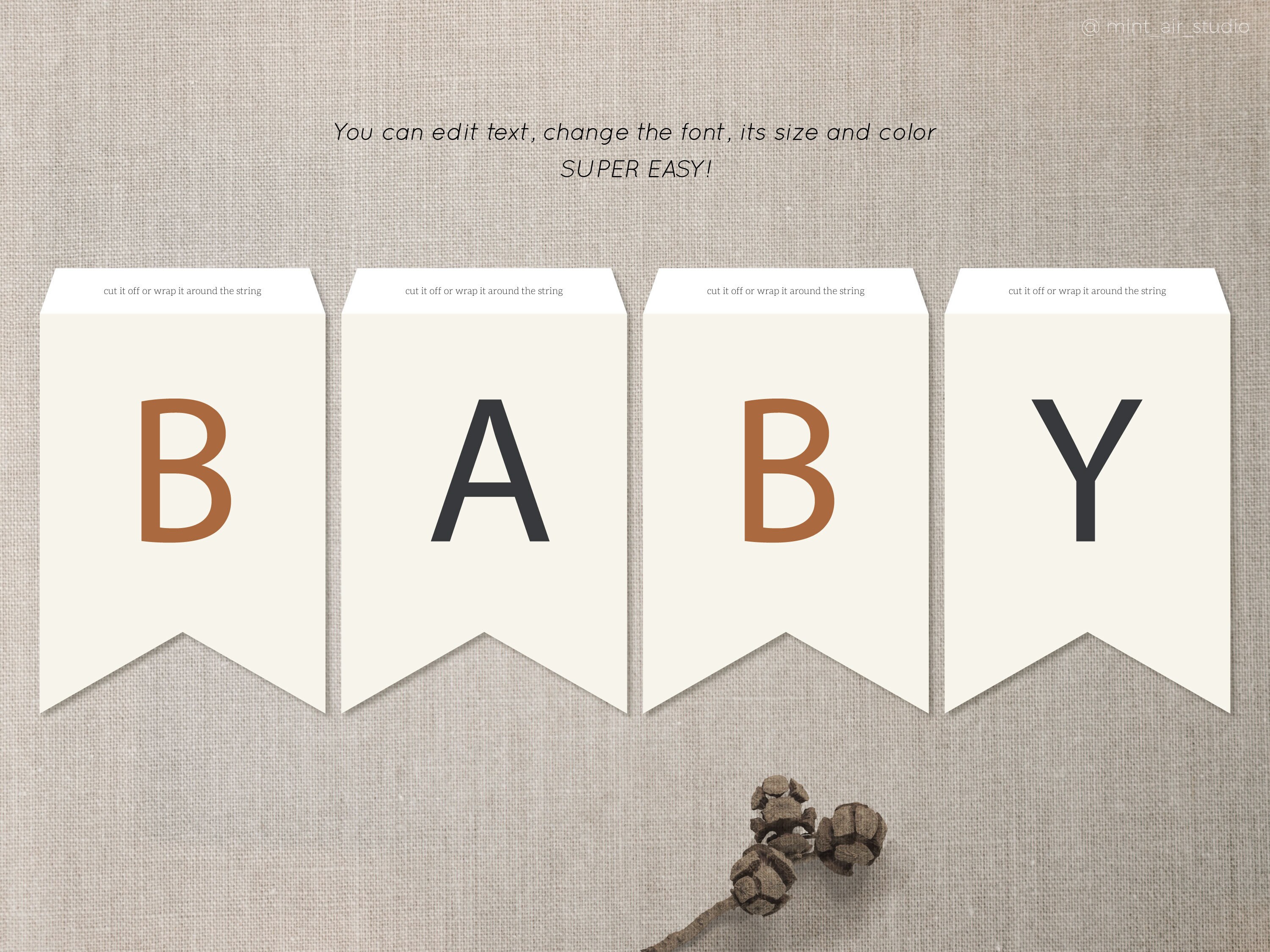 Digital Editable Bunting Banner, Printable Decorations for a Fall or ...