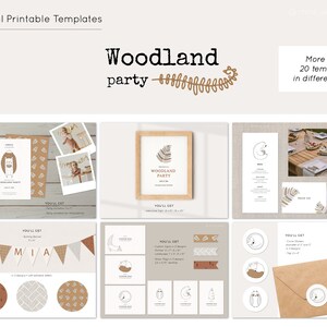 Digital Editable Woodland Party Package, Printable Animal Decorations ...