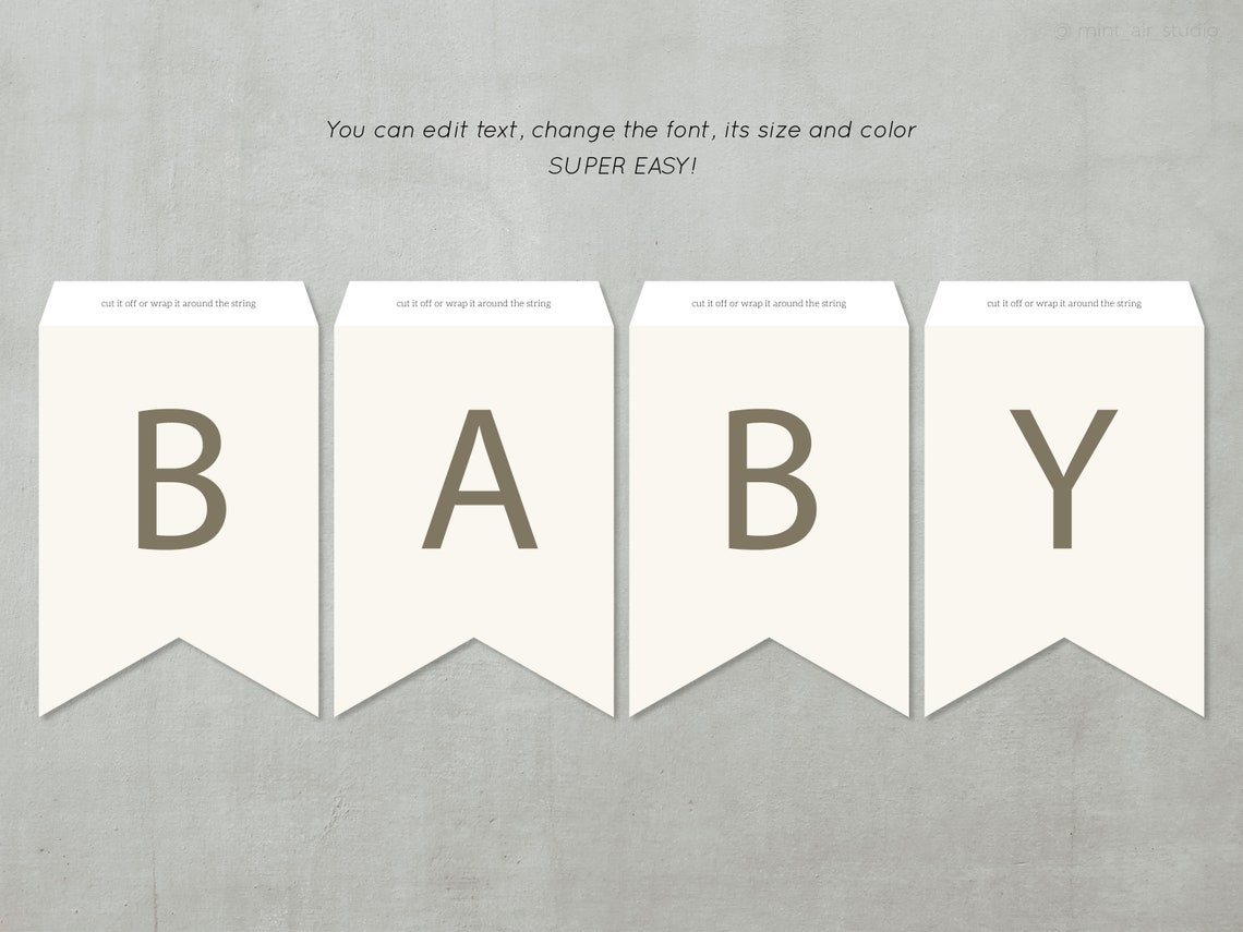 Digital Editable Bunting Banner DIY Printable Decorations - Etsy