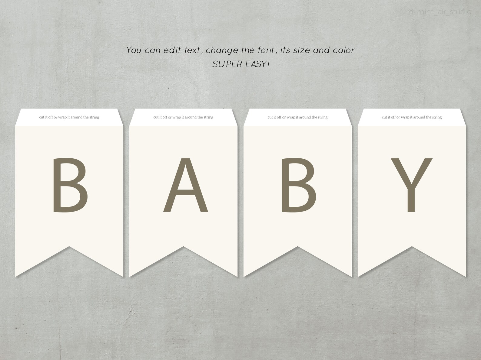 Digital Editable Bunting Banner, DIY Printable Decorations With Check ...