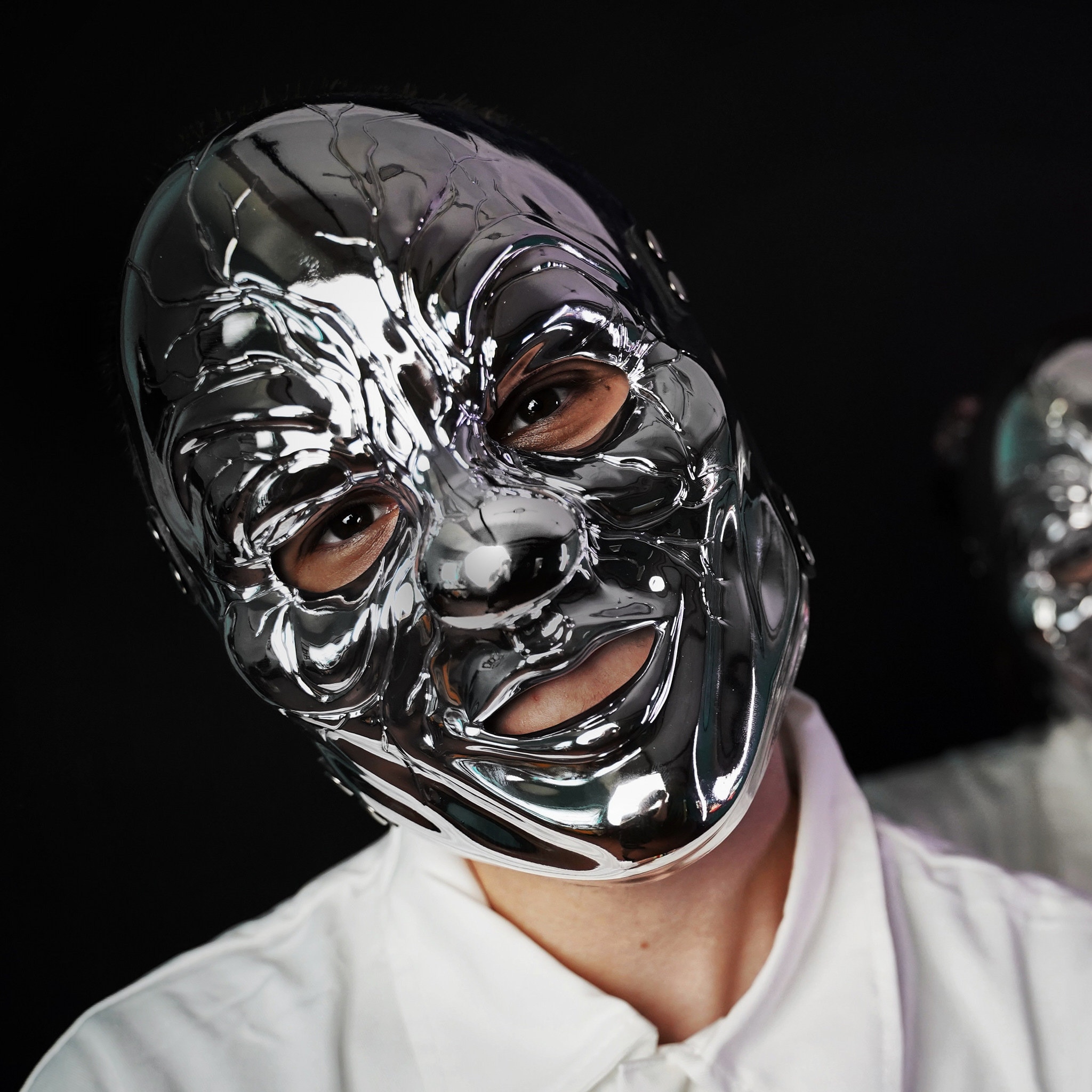 Clown WANYK/TESF #6 Silver Chrome Mask From Slipknot We Are Not Your ...