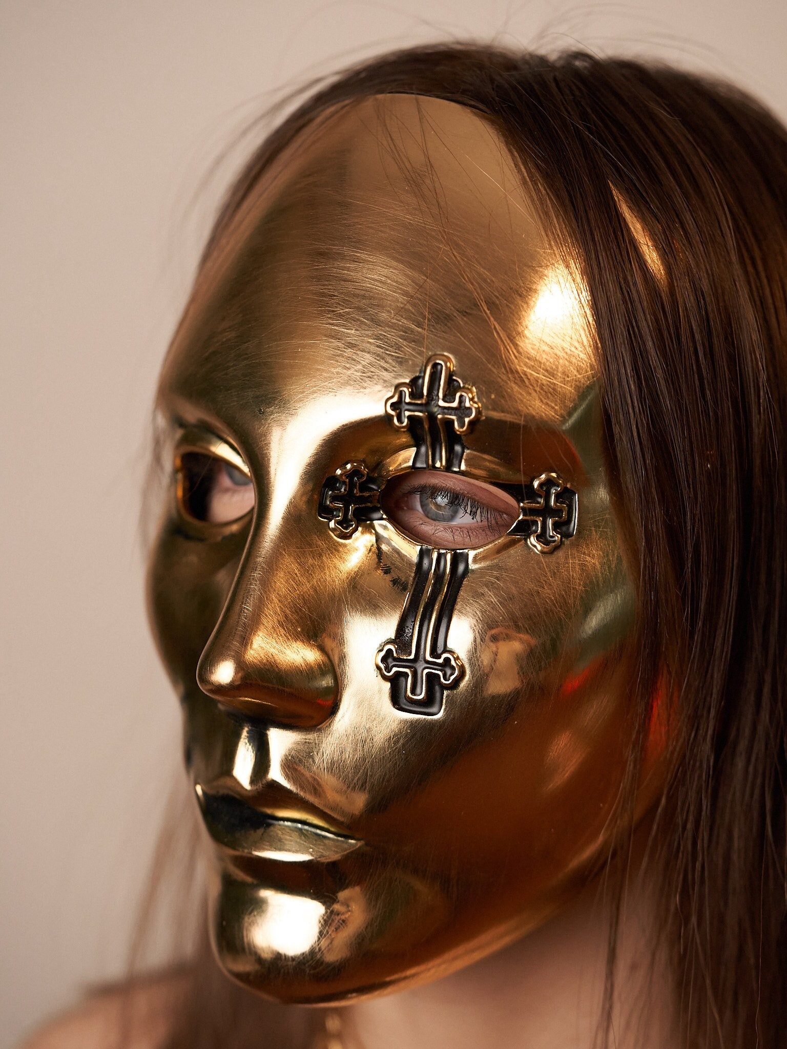 Danny AT Gold Chrome Mask From Hollywood Undead - Etsy