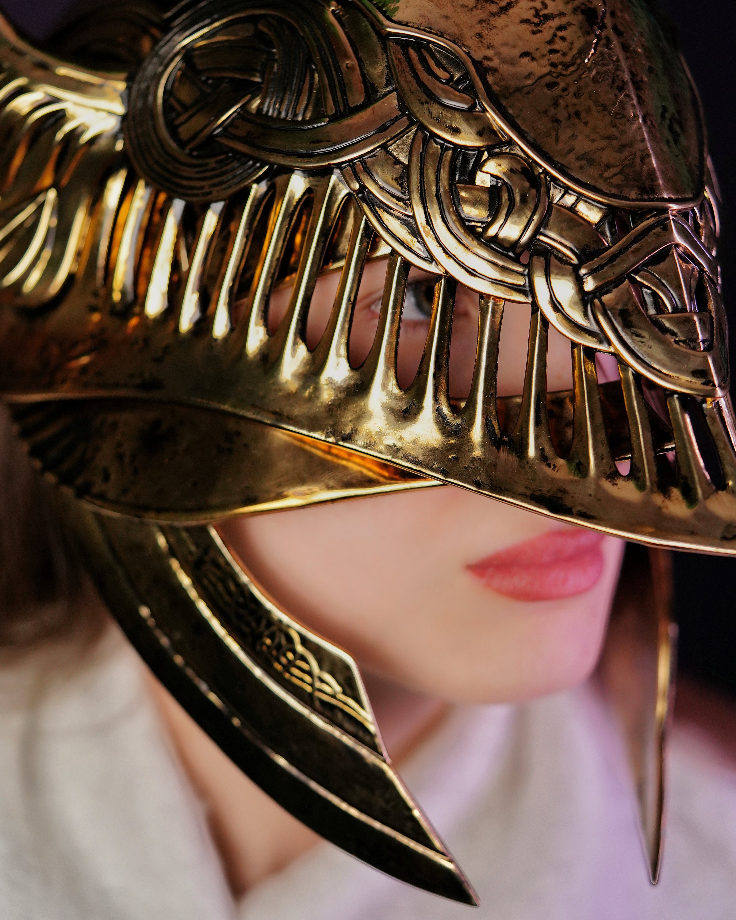 Malenia Valkyrie Helmet, Real Silver Chrome Plating, Blade of Miquella ...