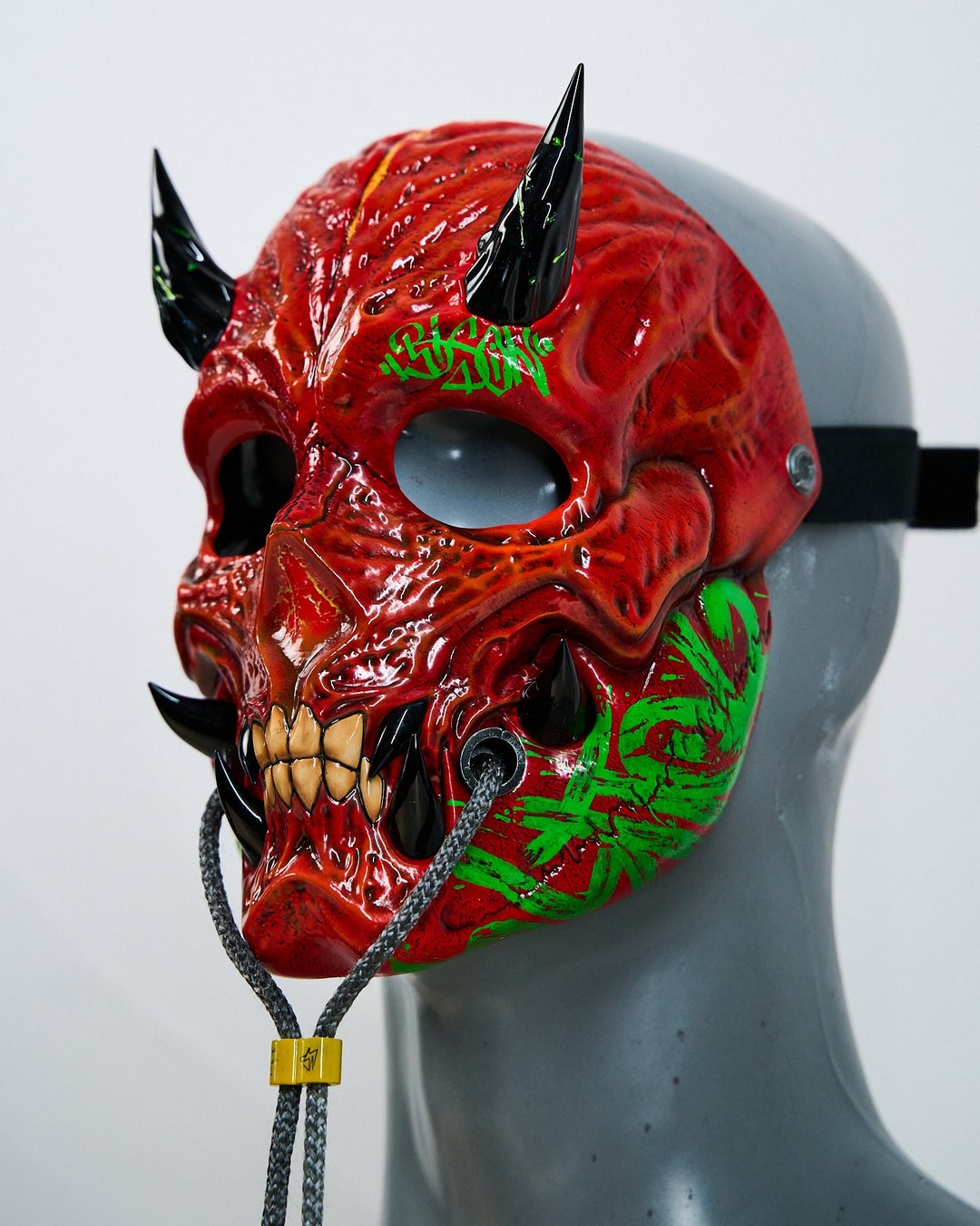 Oni Demon Mask | Japanese Wearable Mask, DBD, Noh Mask, Hannya Mask - Etsy