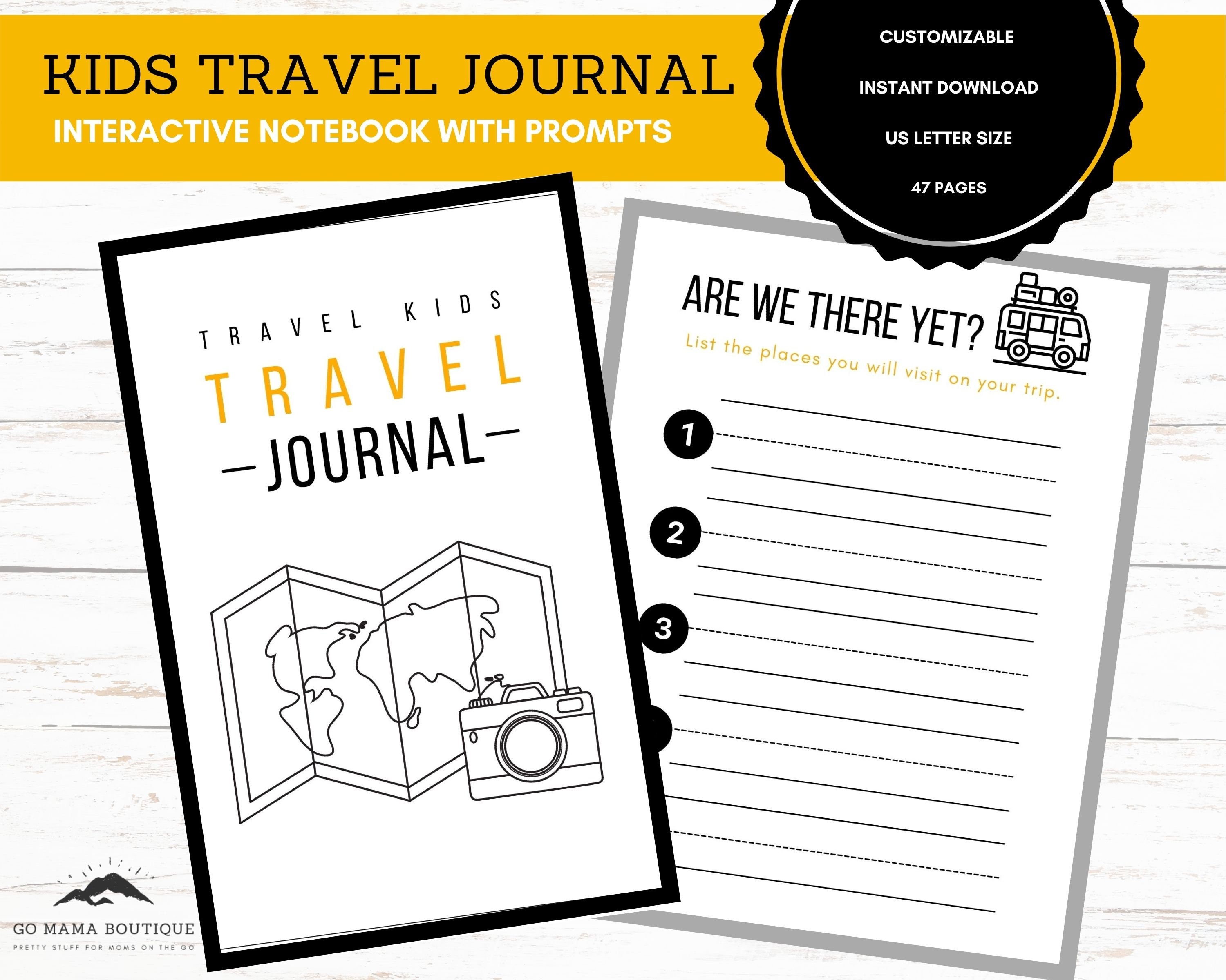 Kids Travel Journal Instant Download / Printable PDF / | Etsy