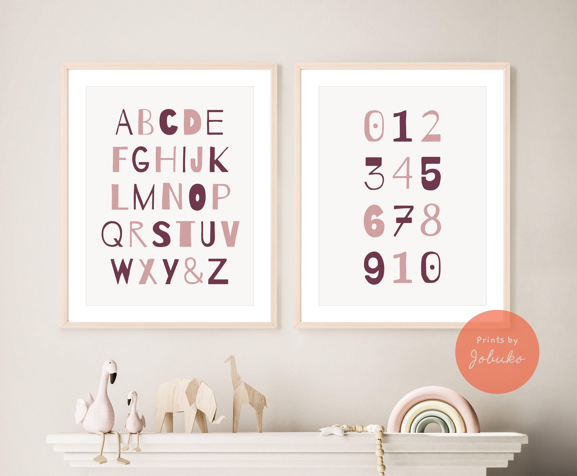 Alphabet and Numbers Poster Set of 2 Prints Number Poster - Etsy