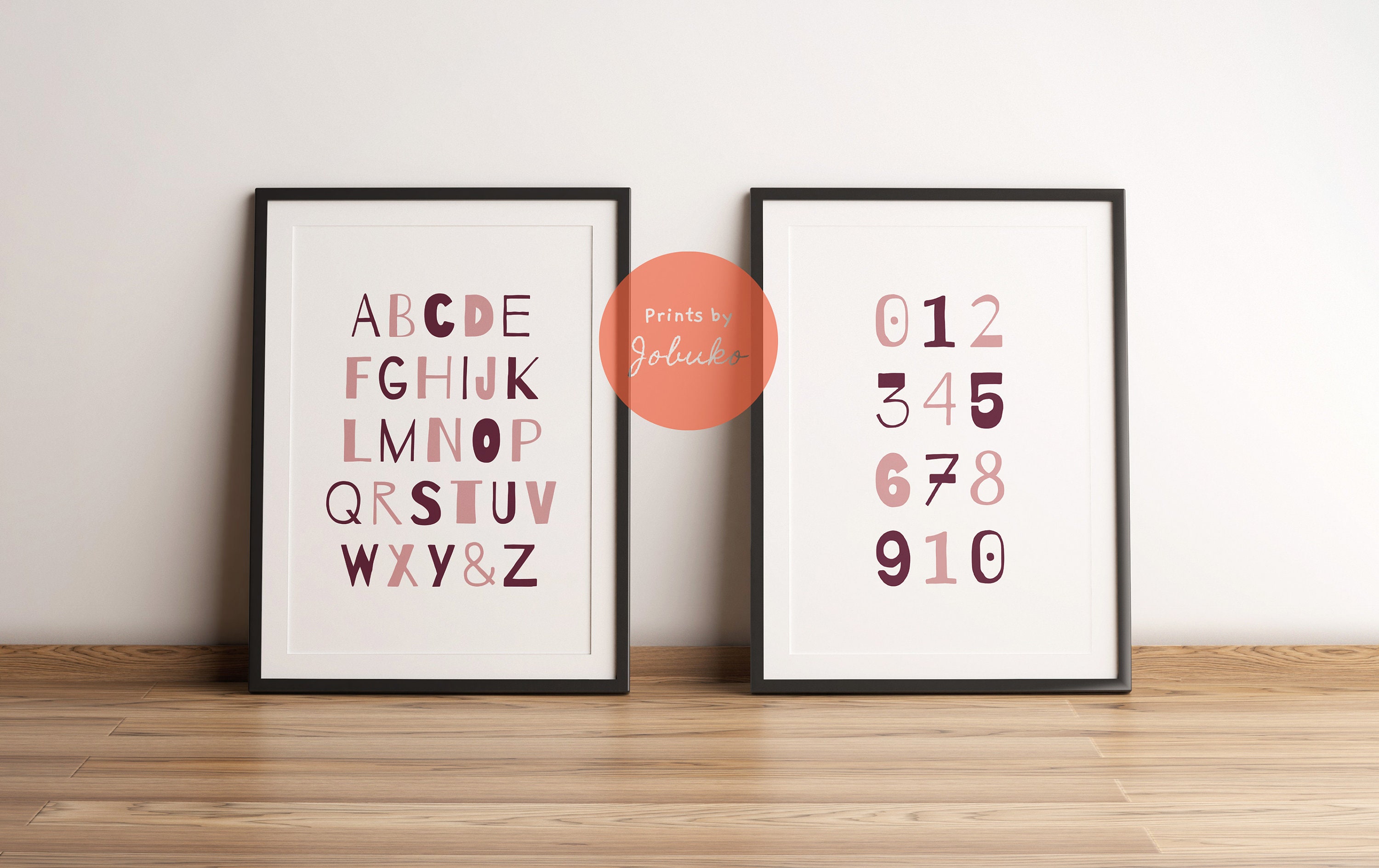 Alphabet and Numbers Poster Set of 2 Prints Number Poster - Etsy