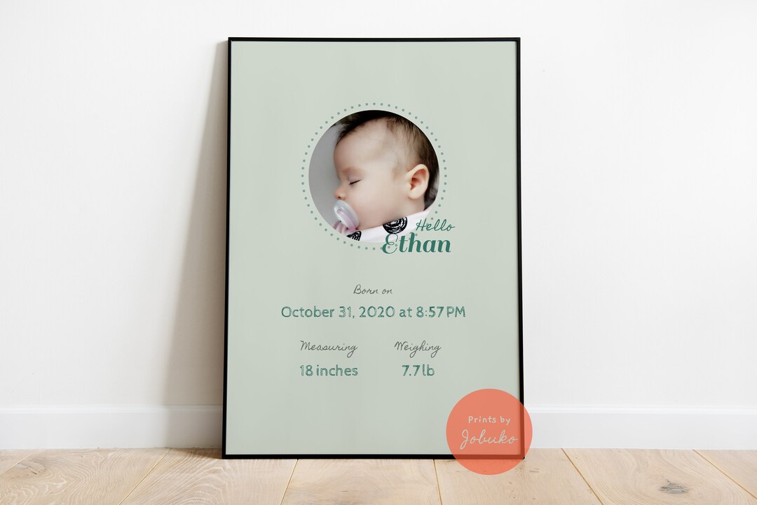 Baby Birth Stats Sign, Birth Announcement Sign, Baby Birth Stats ...