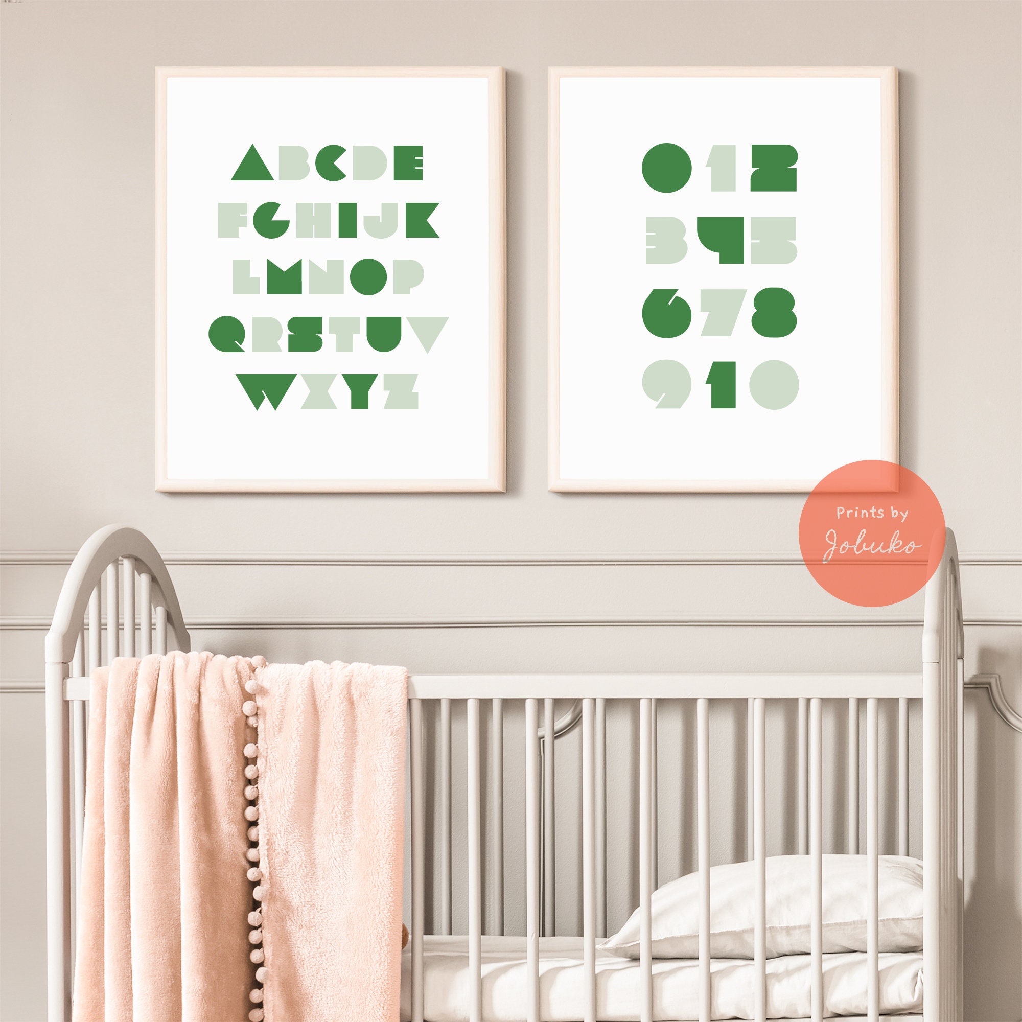 Alphabet and Numbers Poster, Set of 2 Prints, Number Poster Children ...