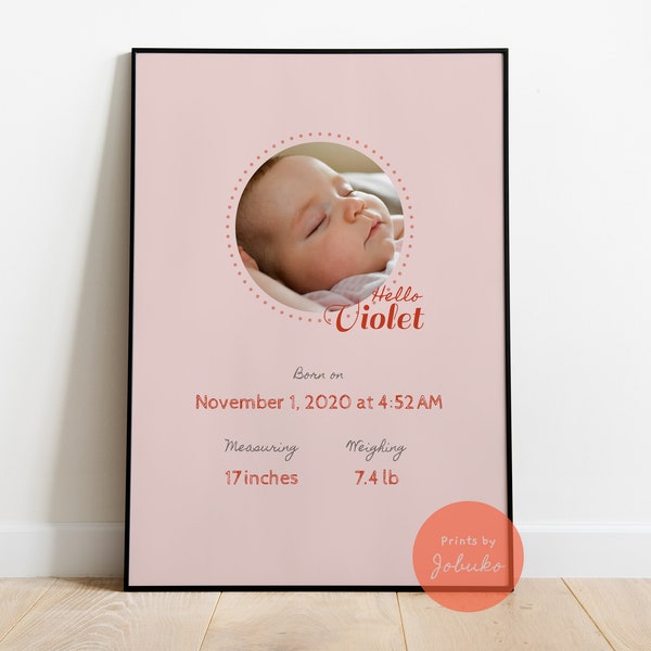 Birth Stats Poster - Etsy