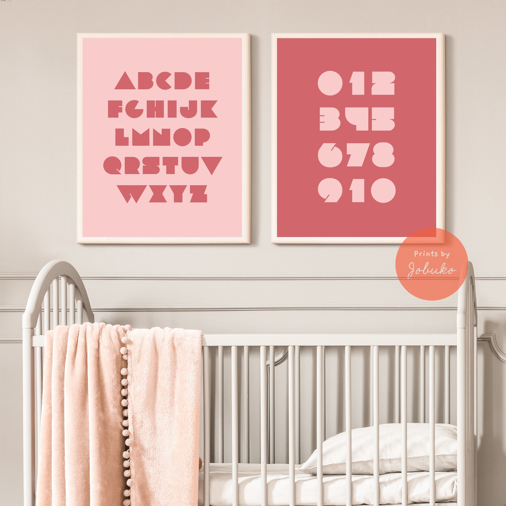 Alphabet and Numbers Poster, Set of 2 Prints, Number Poster Children ...