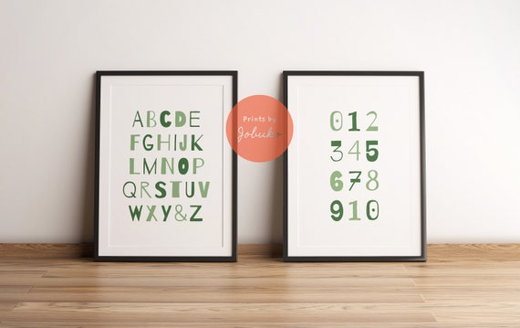 Alphabet and Numbers Poster Set of 2 Prints Number Poster - Etsy Ireland