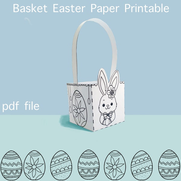 Printable Easter Basket Printable Bunny Spring. Kids Craft. Easter ...