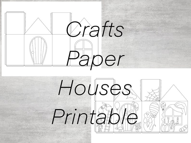 Mega Bundle! Halloween 8 Paper Craft Houses and More Than 50 Items as a ...