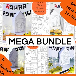 Mega Bundle! Halloween 8 Paper Craft Houses and More Than 50 Items as a ...