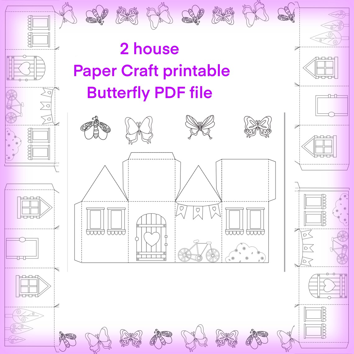 Butterfly Spring Craft for Kids, Doll House. Butterfly Spring Paper ...