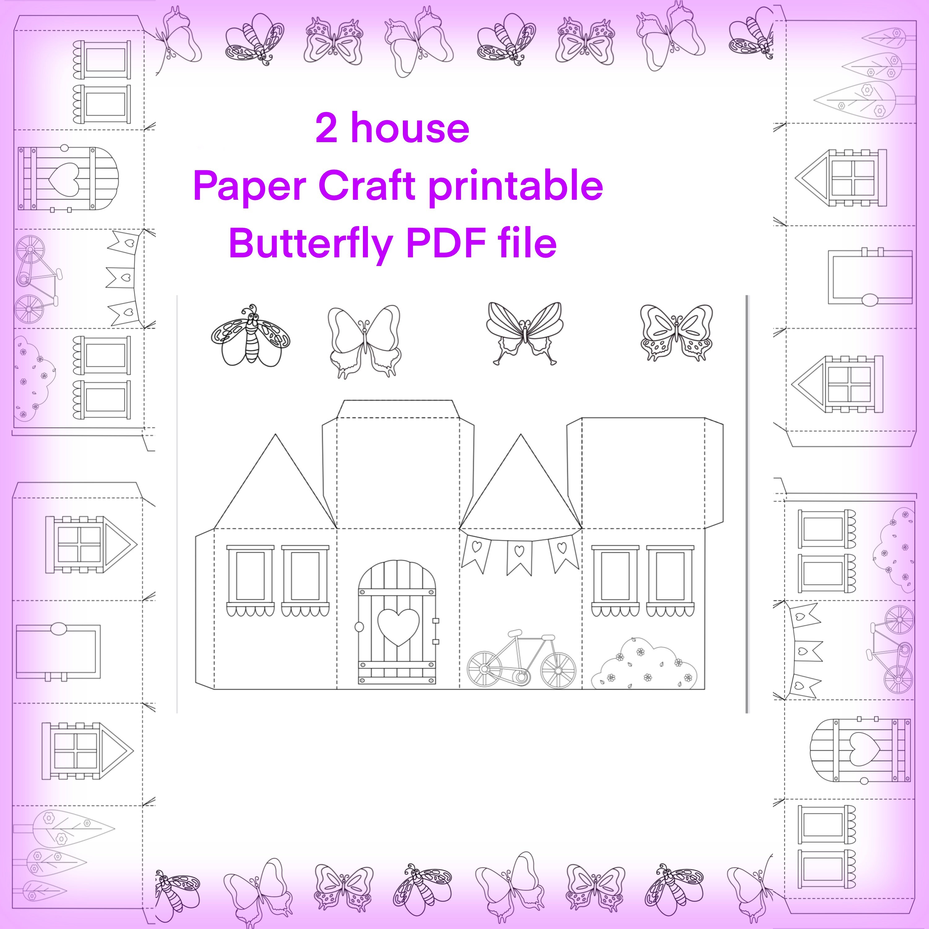 Butterfly Spring Craft for Kids, Doll House. Butterfly Spring Paper ...