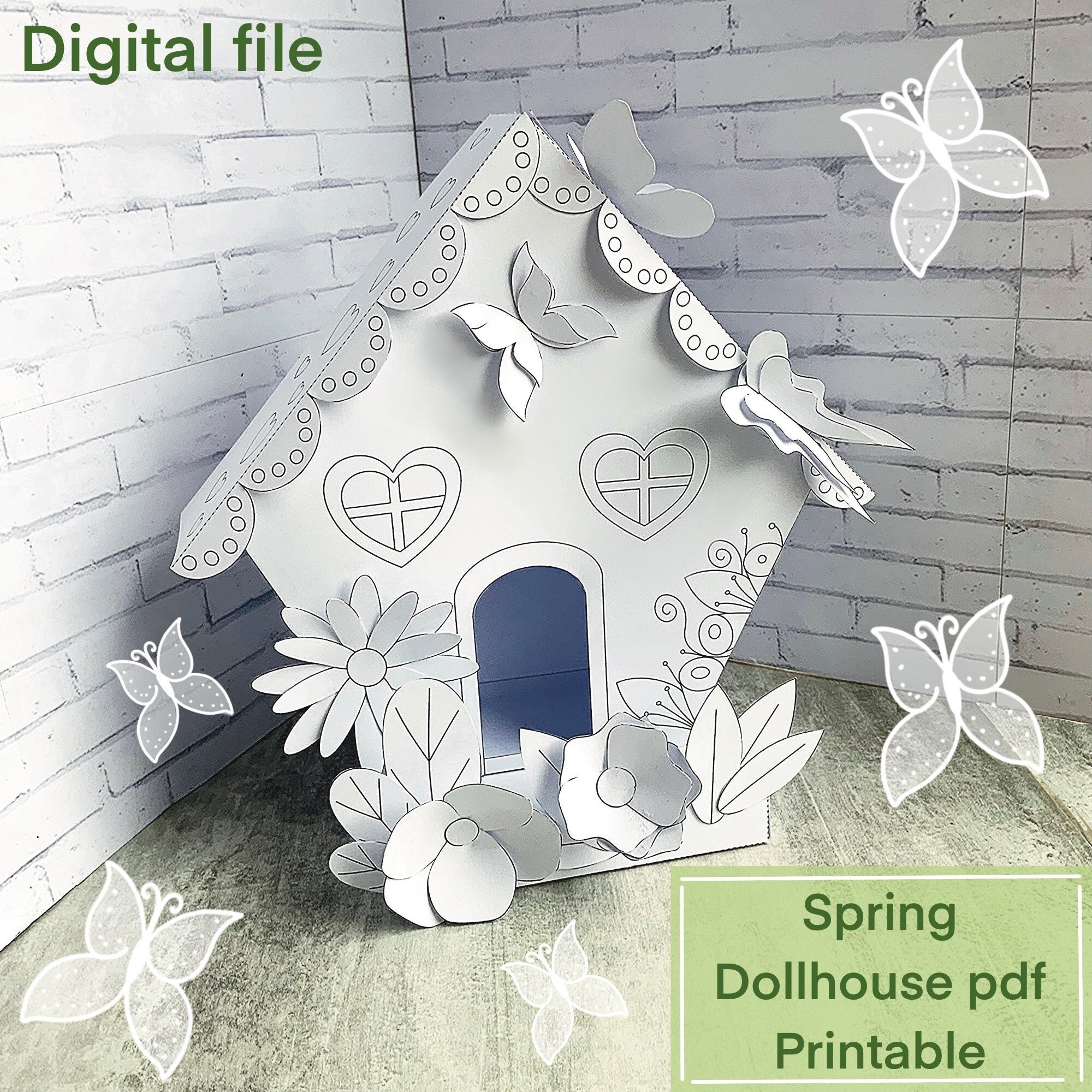 Butterfly Spring Craft for Kids, Doll House. Butterfly Spring Paper ...