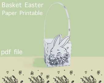 Printable Easter Basket Printable Bunny Spring. Kids Craft. Easter ...