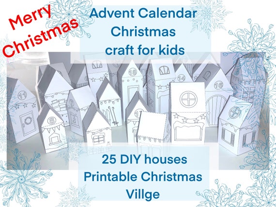 Printable Christmas Advent Calendar Christmas Village PDF - Etsy