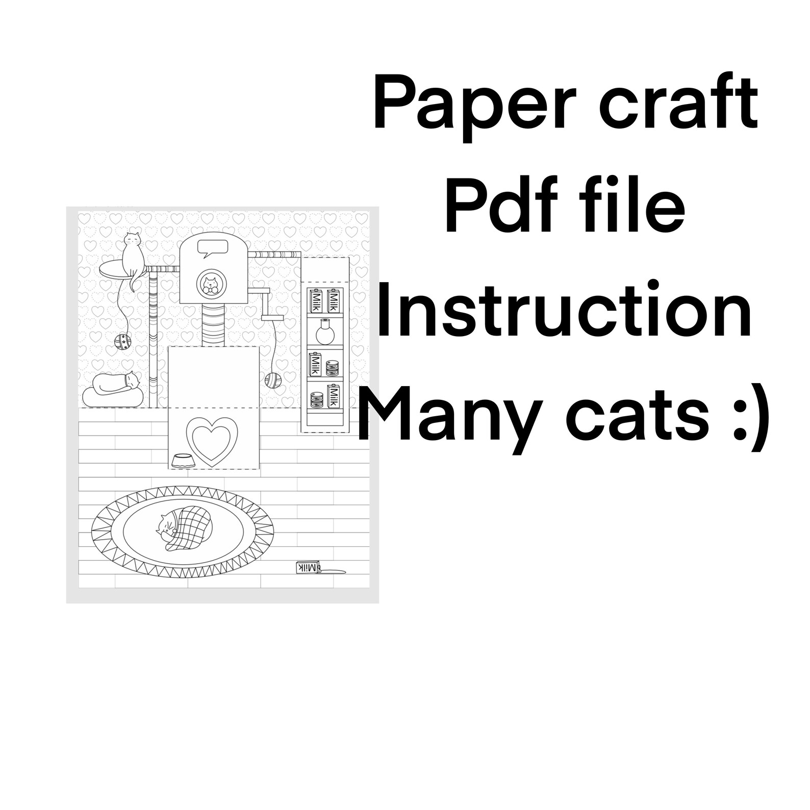 Pop up Room for Cats to Print. Paper Crafts in the Form of a Pop-up ...
