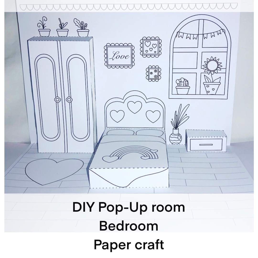 Pop up Room for Bedroom to Print. Paper Crafts in the Form of a Pop-up ...