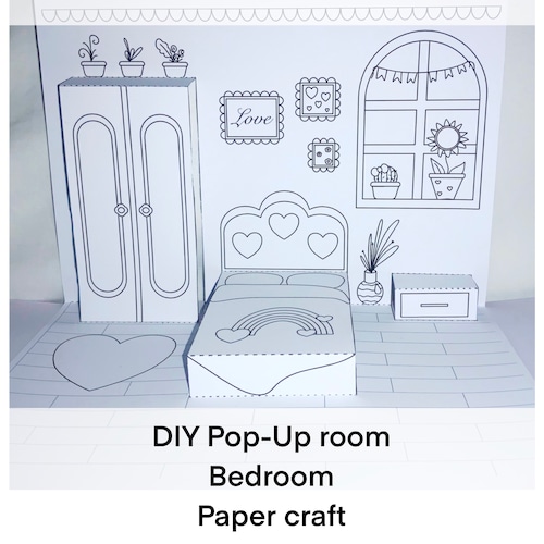Pop up Room for Bedroom to Print. Paper Crafts in the Form of - Etsy