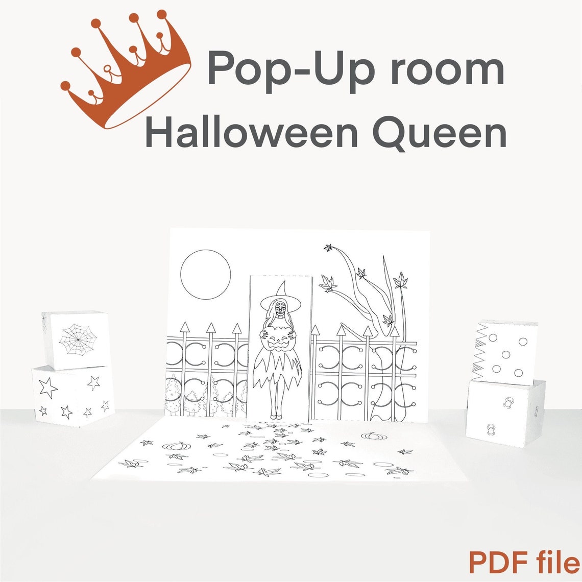 Pop-up Room for Queen Halloween, Kids Room. Halloween Party. Pop up ...
