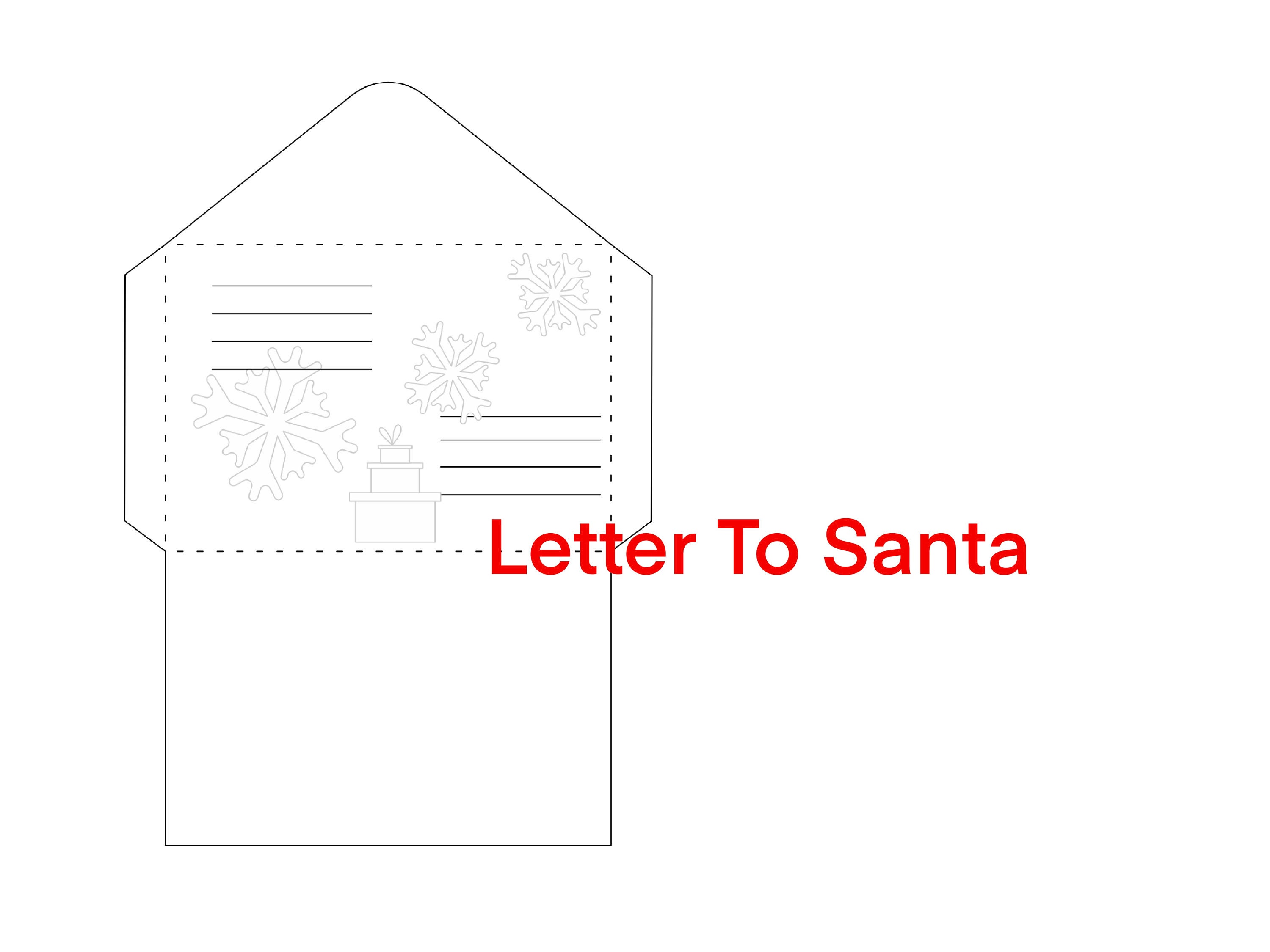 Letter to Santa Printable. Letter to Santa Coloring Page. Post Box ...