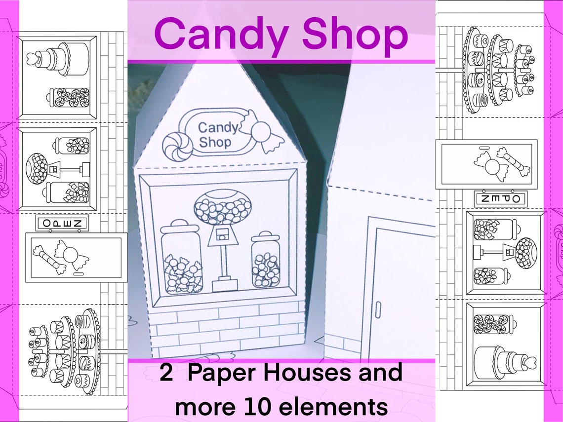 Candy Shop Valentine's Day. Printable Paper Dollhouse. - Etsy