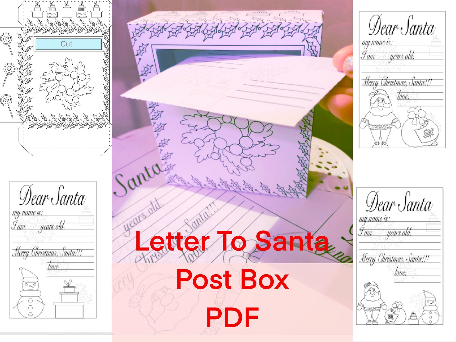 Letter to Santa Printable. Letter to Santa Coloring Page. Post Box ...
