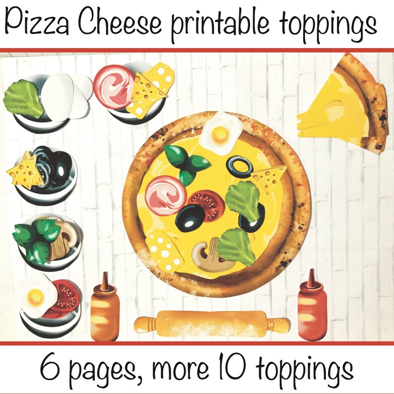 Printable Pizza Cheese Toppings Game.make Your Own Pizza. Activity ...