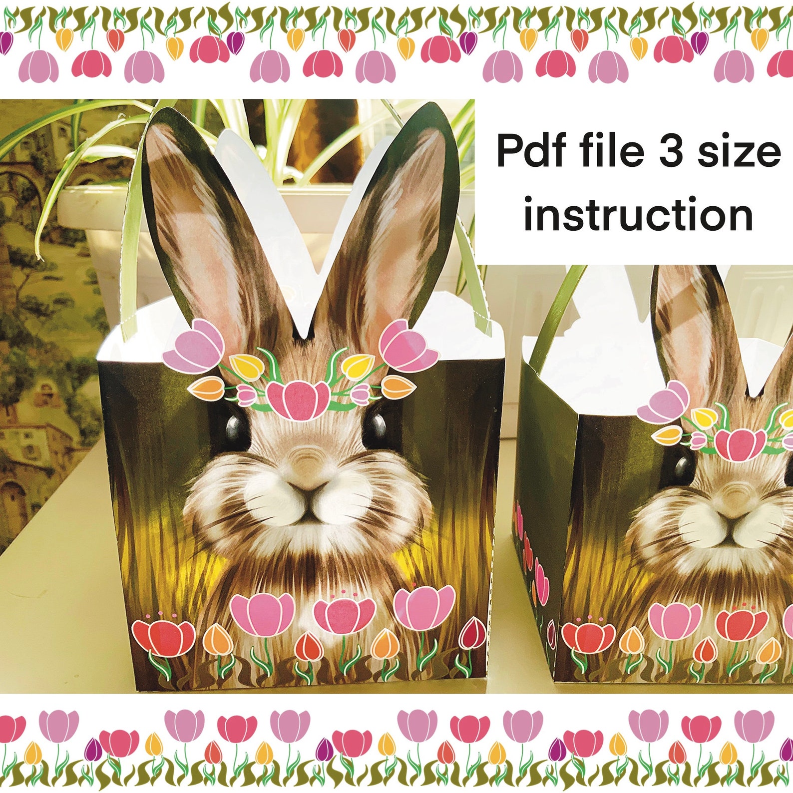 Printable Easter Basket Printable Bunny Spring. Kids Craft. Easter ...