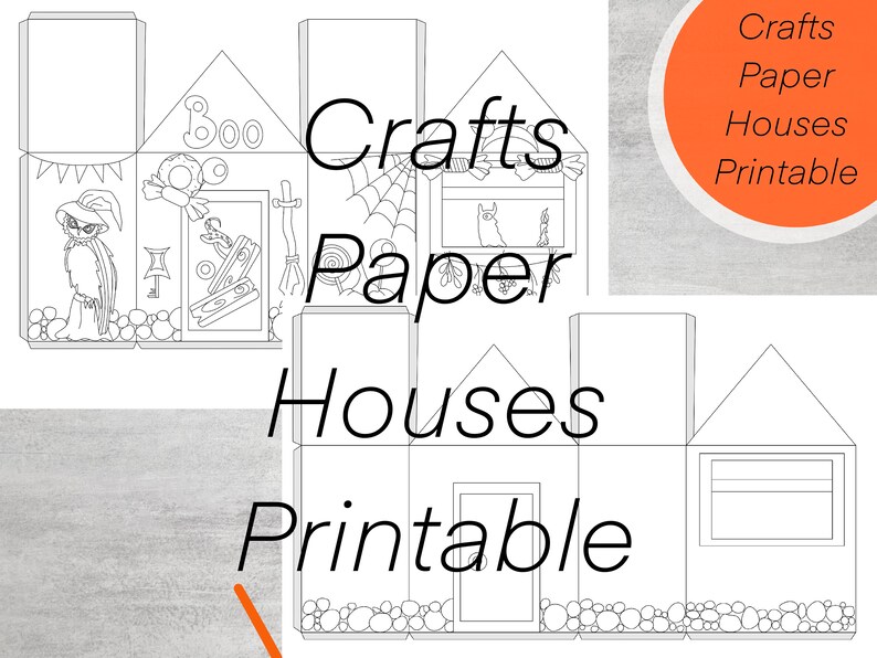 Mega Bundle! Halloween 8 Paper Craft Houses and More Than 50 Items as a ...