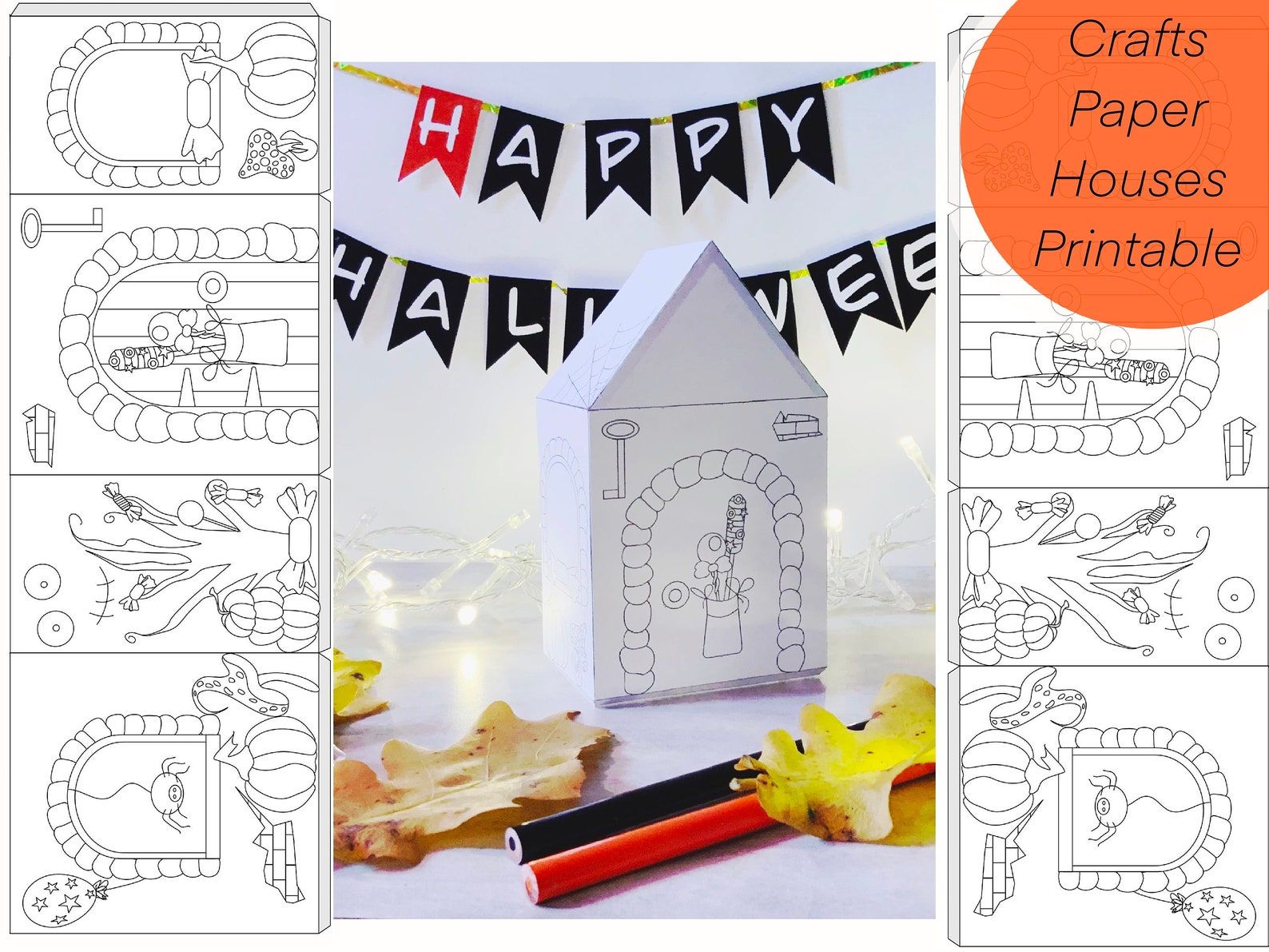 Halloween Diy Papercraft. Haunted House. Set 1. Printable - Etsy