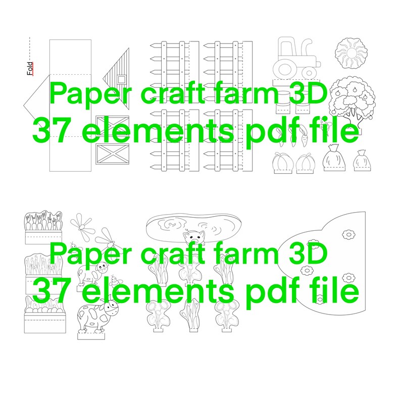 Printable Farm Paper Toy. Spring. Kids Craft. DIY. Activities ...