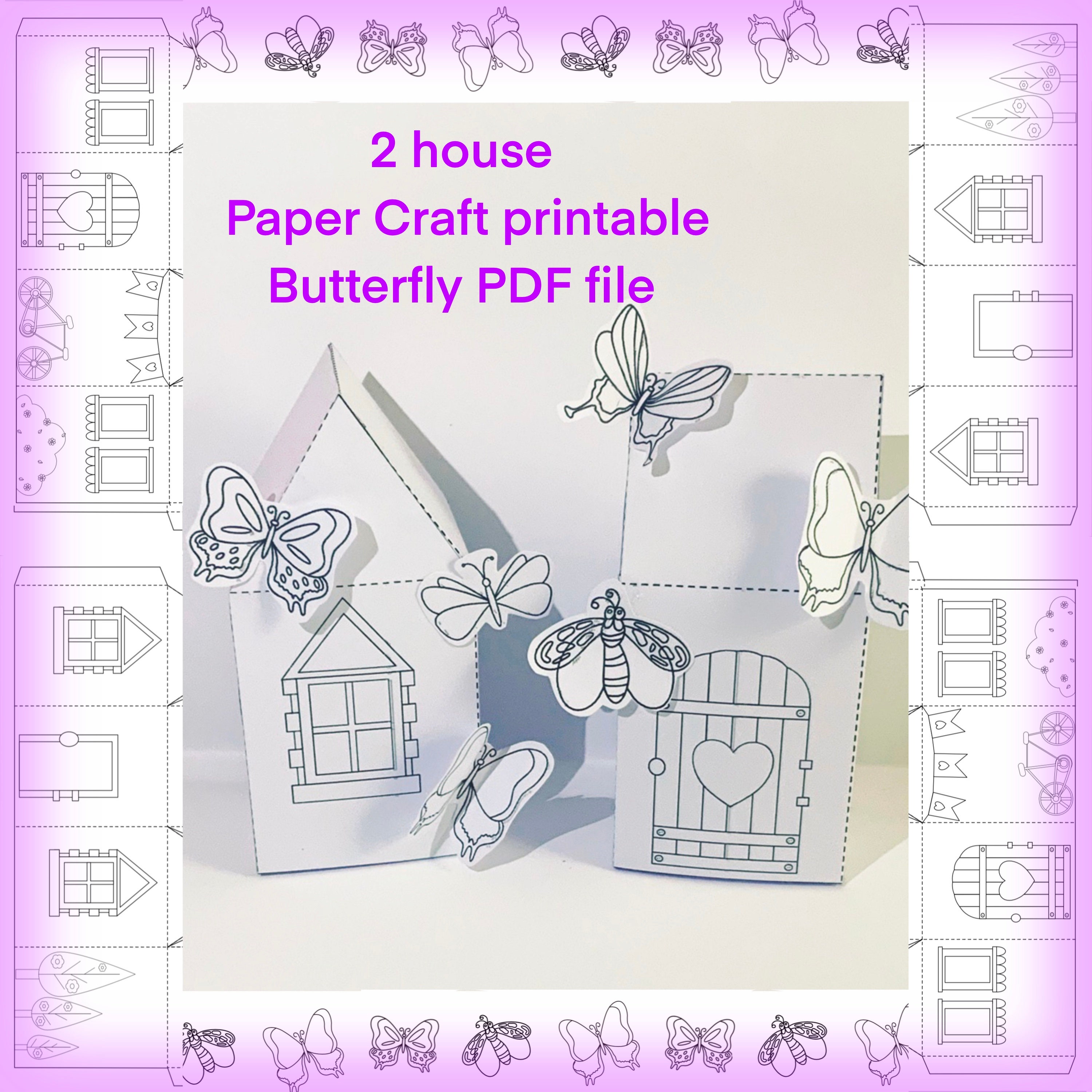 Butterfly Spring Craft for Kids, Doll House. Butterfly Spring Paper ...