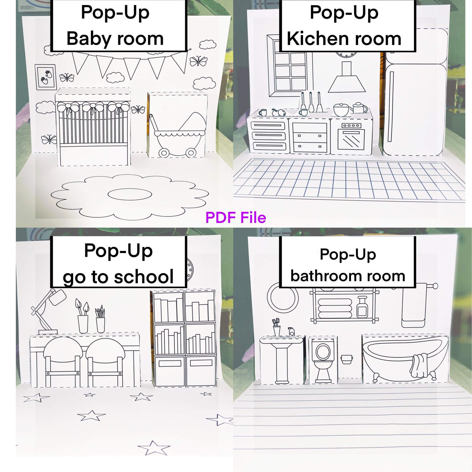 Pop-up Room for Bedroom Kids Room Kitchen Room and Print - Etsy