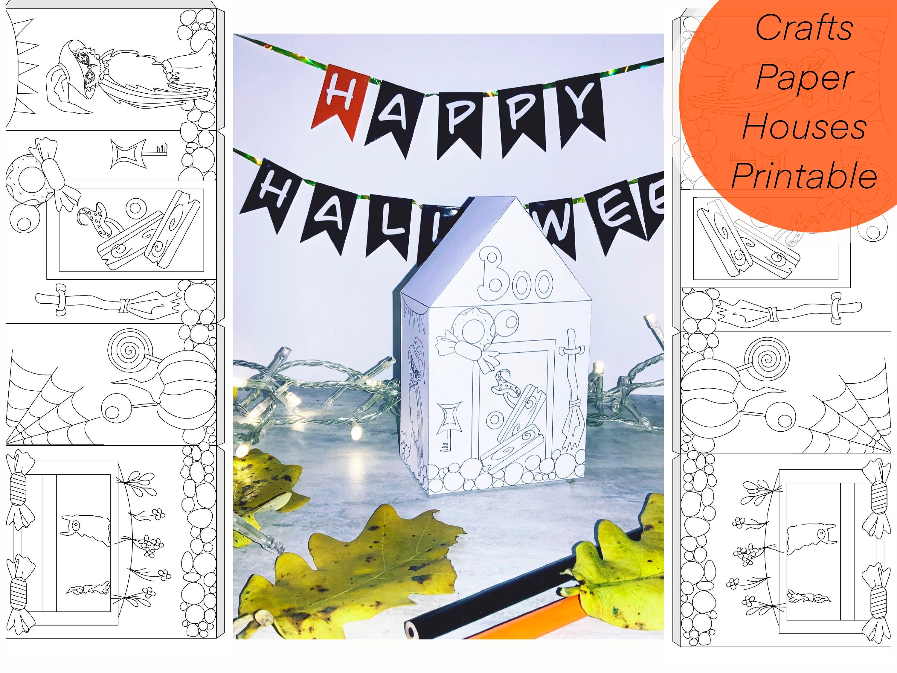 Halloween Diy Papercraft. Haunted House. Set 2. Printable - Etsy