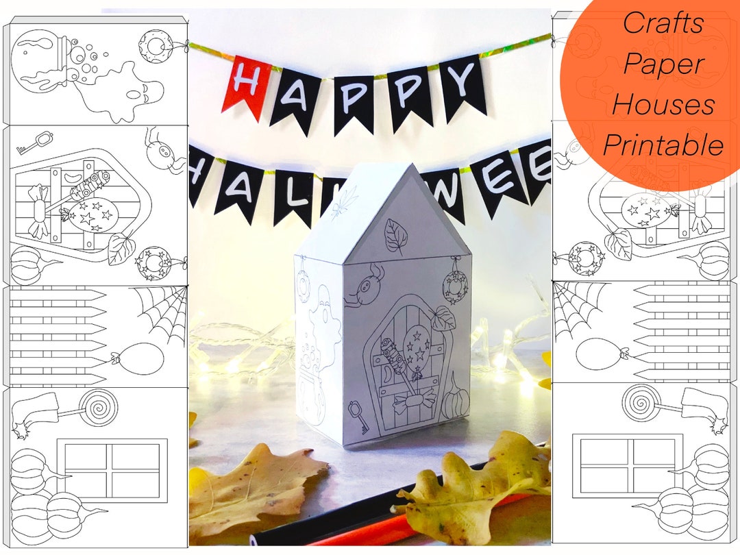 Halloween Diy Papercraft. Haunted House. Set 4. Printable Halloween ...