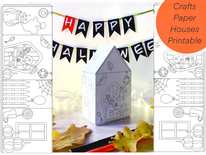Halloween Diy Papercraft. Haunted House. Set 4. Printable Halloween ...