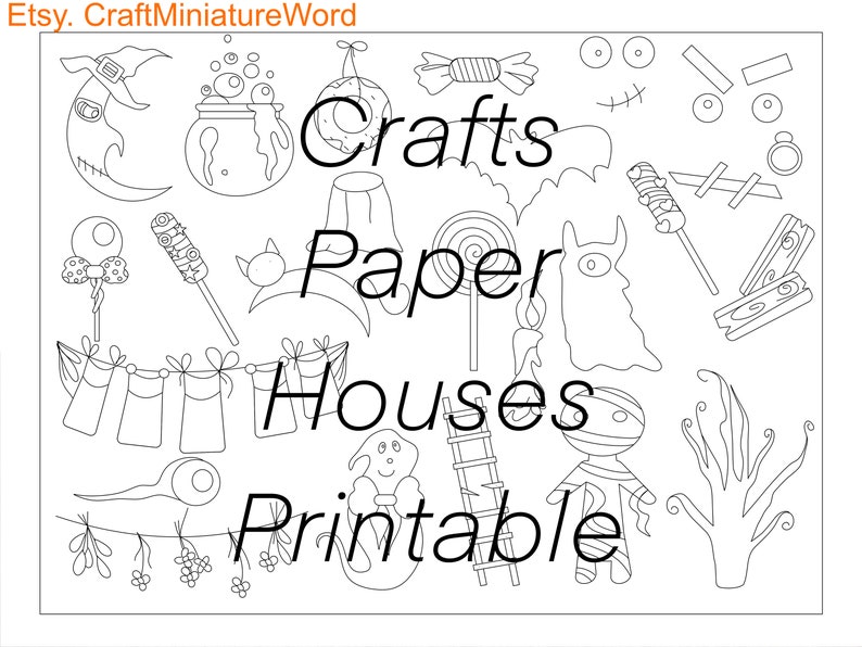 Mega Bundle! Halloween 8 Paper Craft Houses and More Than 50 Items as a ...