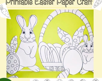 Printable Easter Paper Toy. Spring. Kids Craft. Easter Treat Basket ...